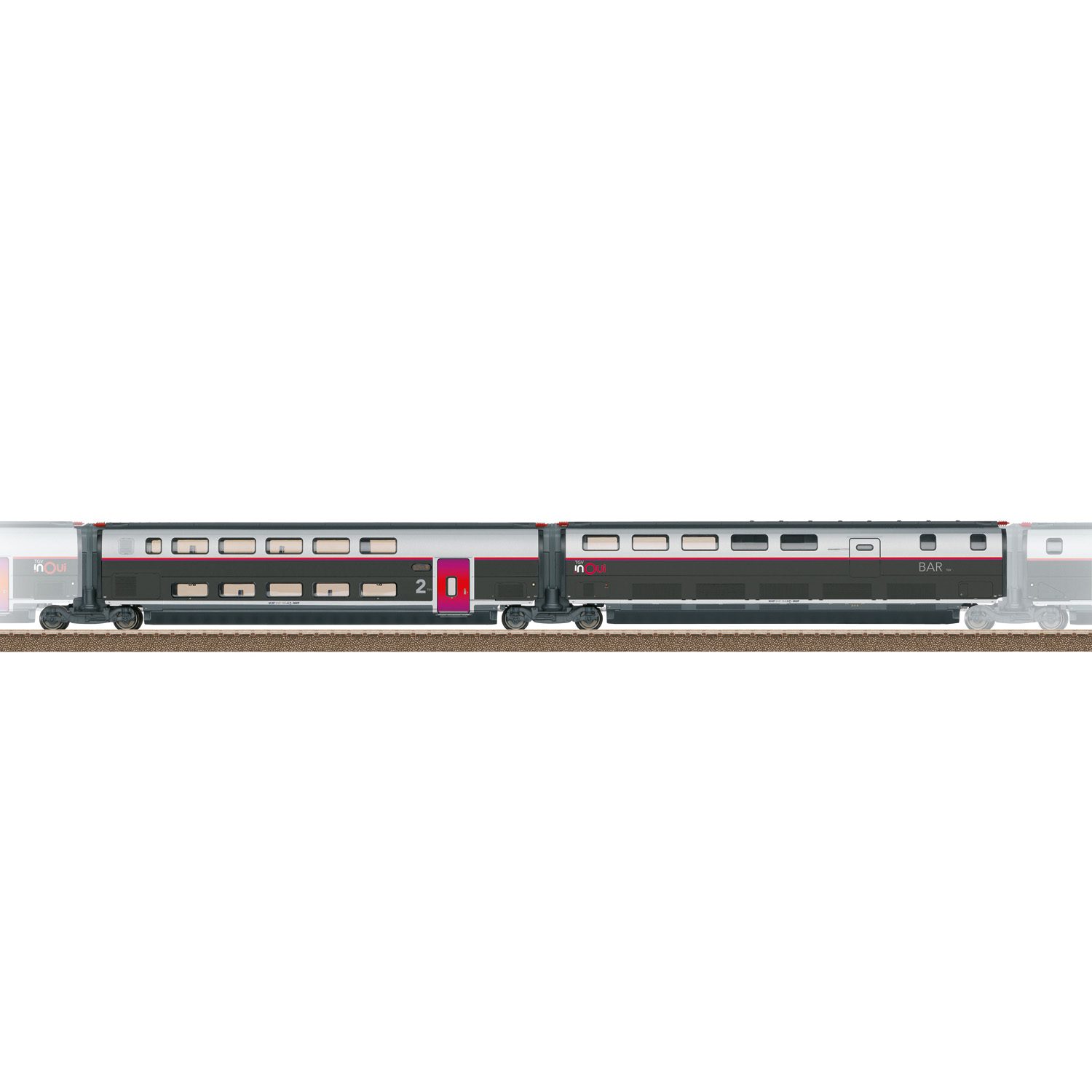 Trix Add-On Car Set 3 for the TGV INOUI 23189 | JBF Toys and Trains